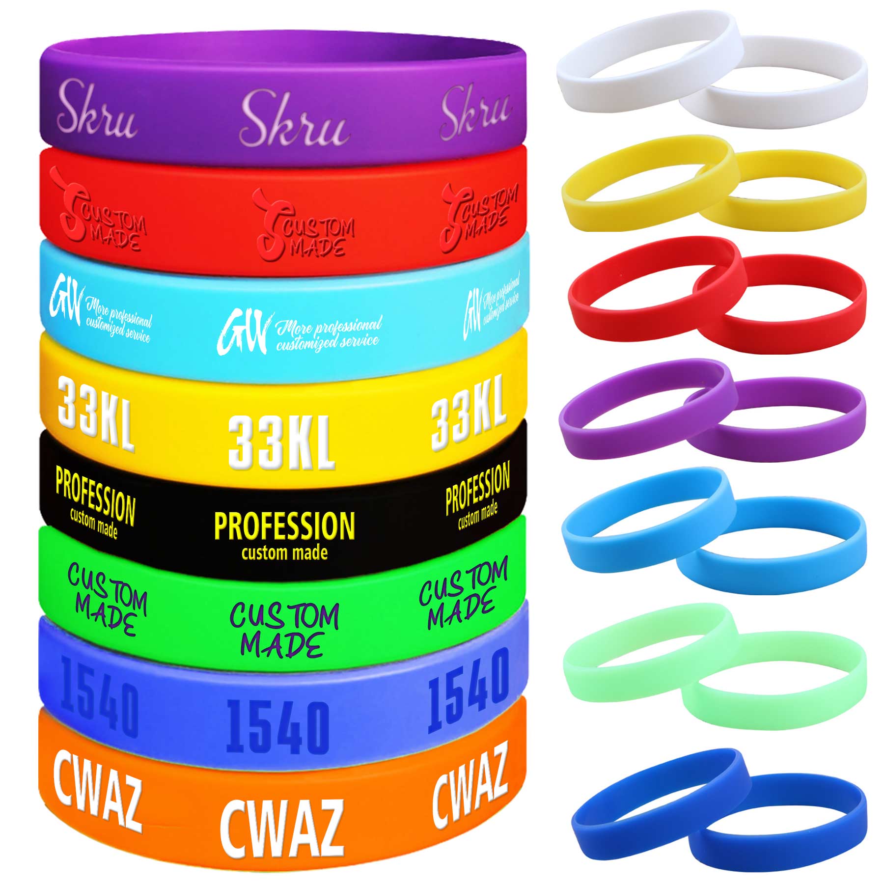Slim Silicone Slap Bracelets Wristbands
