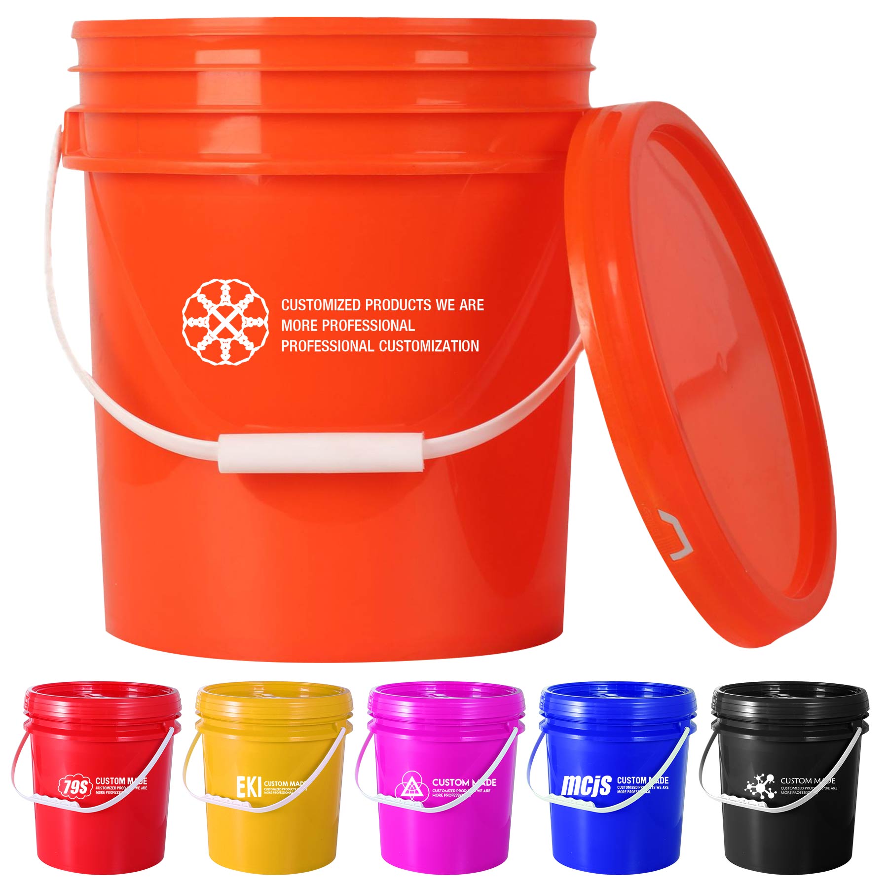 5 Gallon Round Plastic Seal Bucket With Handle