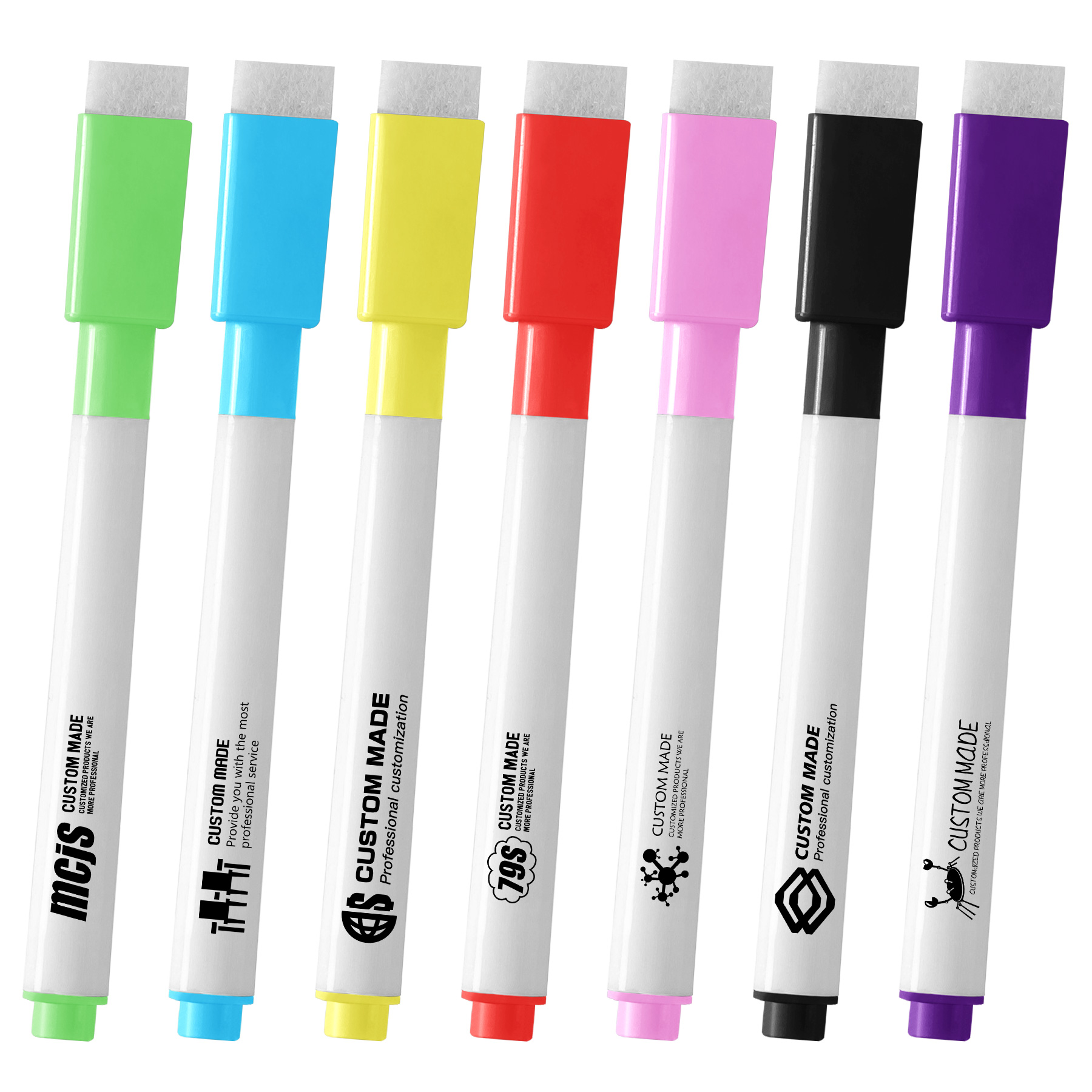 PP plastic mini whiteboard markers with brush