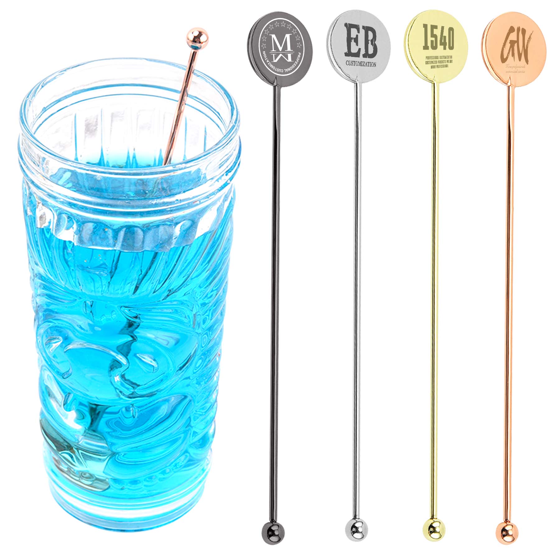 7" Stainless Steel Cocktail Swizzle Stick Stirrers