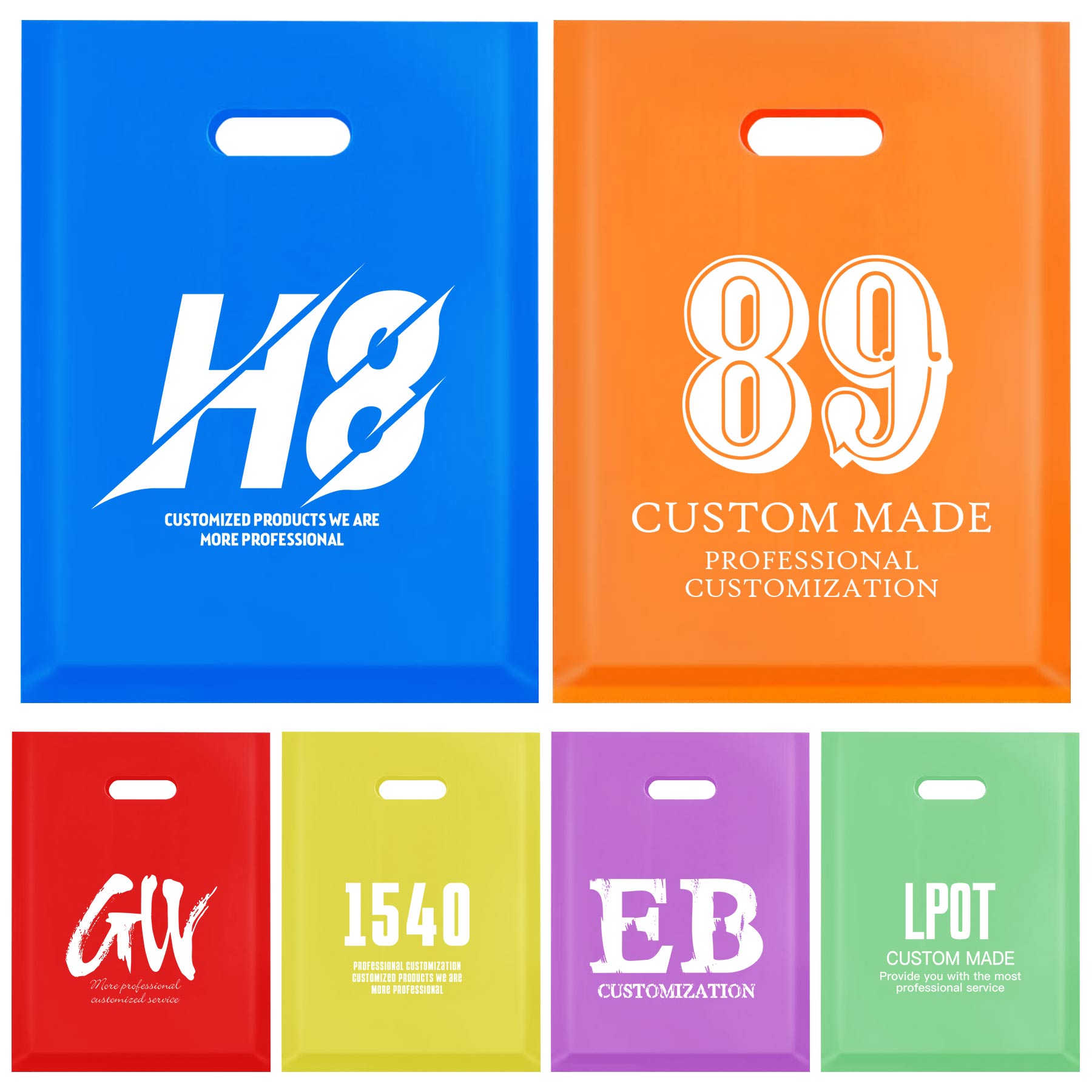 PE Plastic Die Cut Handles Bag