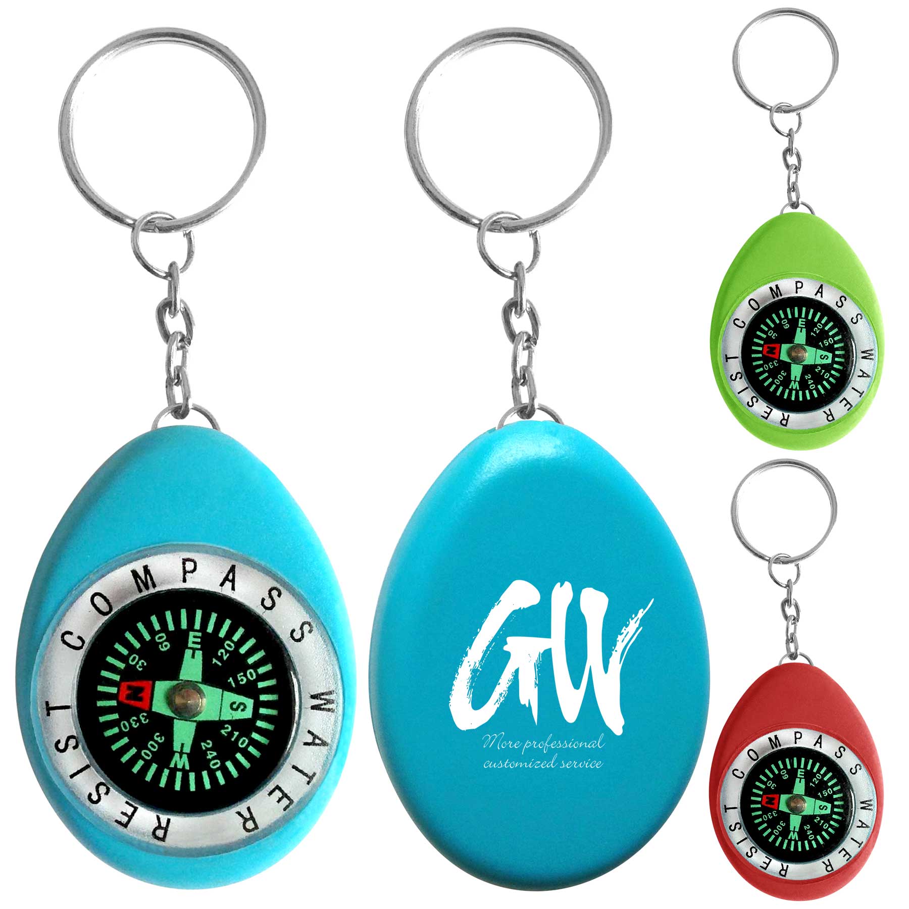 Oval Navigation Compass Key Chain